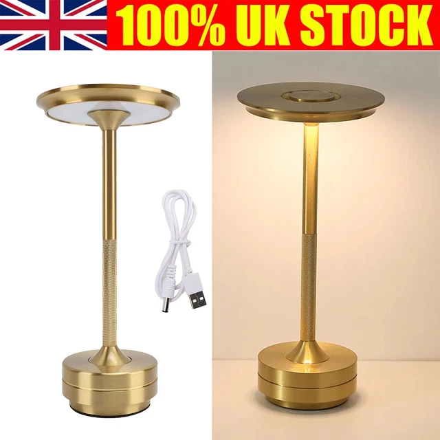 LED USB TABLE Lamp Rechargeable Cordless LED Bar Hotel Decor Metal ...