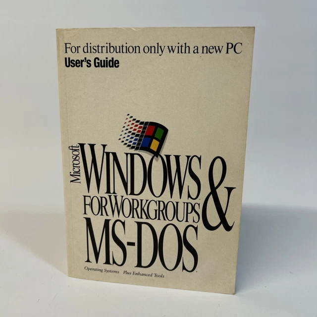 MICROSOFT WINDOWS FOR Workgroups & MS-DOS Users Guide Vintage Manual ...
