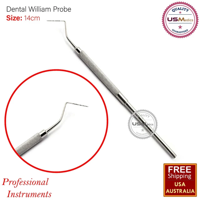 WILLIAMS PROBE PERIODONTAL Color Coded Marking Pocket Depth Calculus ...