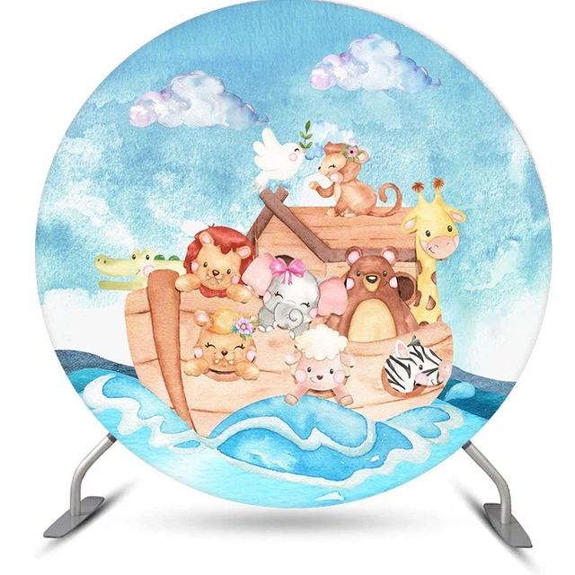CUTE ANIMALS AND Sea Round Happy Birthday Backdrop $37.90 - PicClick AU
