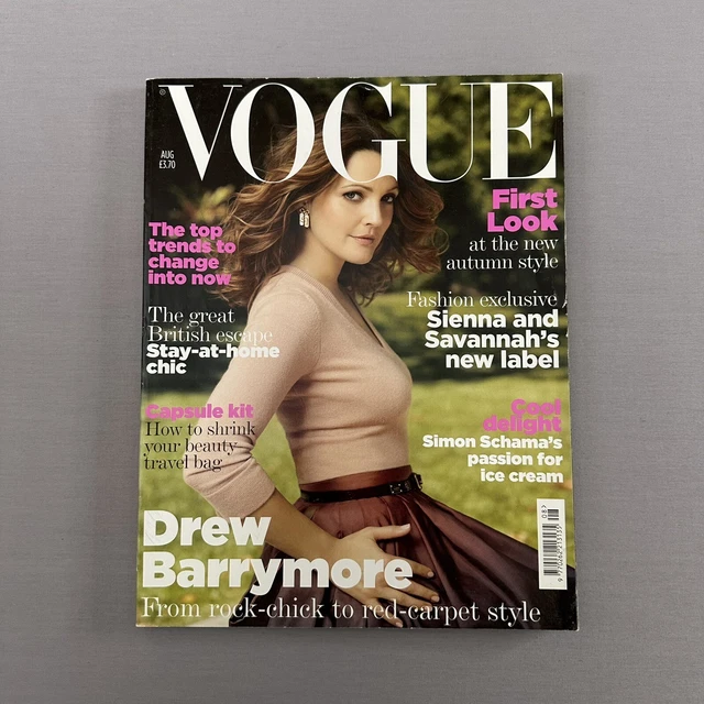 BRITISH VOGUE MAGAZINE August 2007 Drew Barrymore UK English United ...