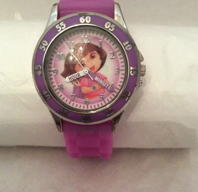 NICKELODEON KIDS DORA the Explorer Time Teacher Watch with Purple Band ...