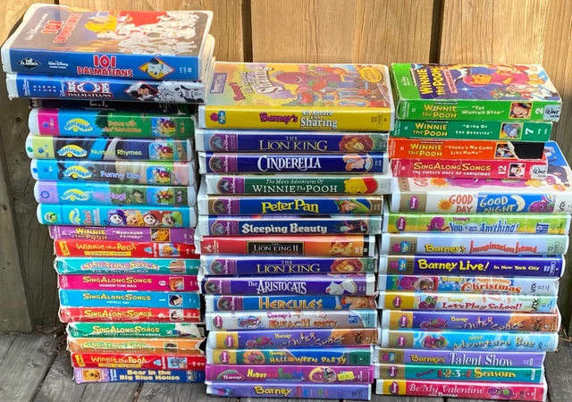 MIX LOT 48 Of Disney Winnie The Pooh, Barney, Teletubbies Kids VHS ...