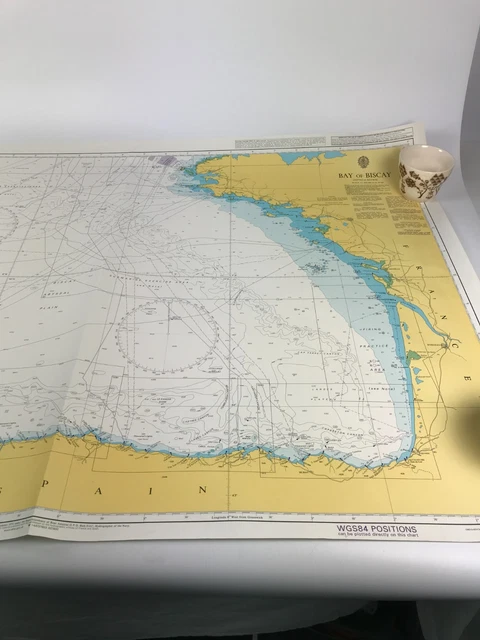2 X LARGE Admiralty Maps/ Sea Charts - Bay of Biscay and North Atlantic ...