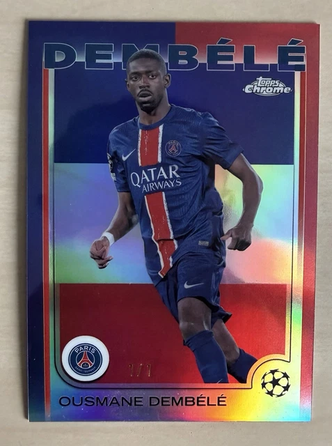 TOPPS CHROME UCC 24-25 Ousmane Dembele Numbered Card 1/1!! £1,026.68 ...
