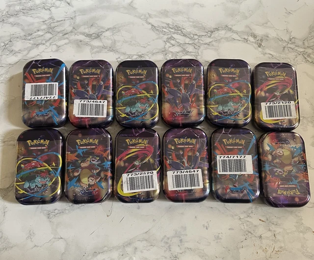 SET OF 12 Pokemon TCG Mega Evolution - Mega Heroes Mini Tin Sealed ...