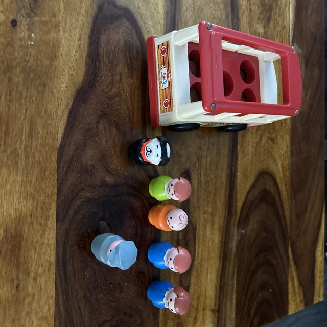 FISHER PRICE MINI Bus Retro Vintage 1969 Mit 6 Figuren Rar EUR 14,00 ...