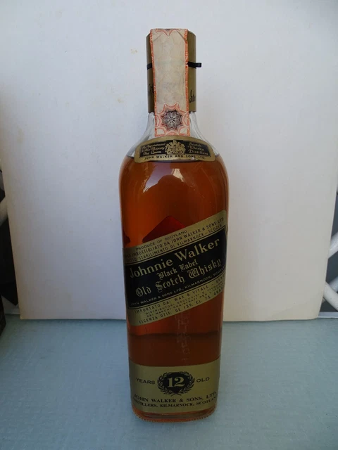JOHNNIE WALKER BLACK Label-Old Scotch Whisky-12 Years Old-Imp. Wax ...
