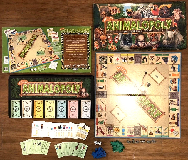 WILD ANIMALOPOLY ANIMAL Zoo MONOPOLY BOARD GAME COMPLETE $14.80 - PicClick