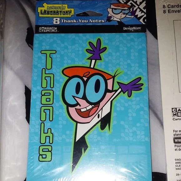 DEXTER'S LABORATORY CARTOON NETWORK 32pc THANK YOU CARDS/ENVELOPES ...