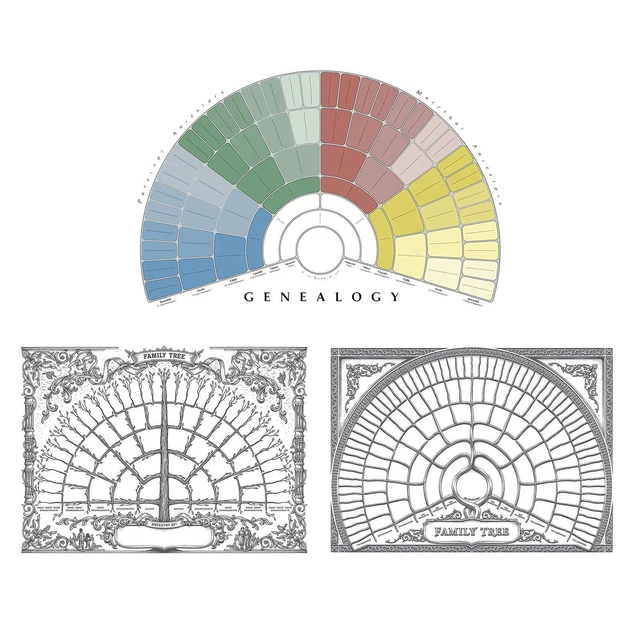 LARGE FAMILY TREE Diagram Genealogy Pedigree Form for Ancestry Home ...