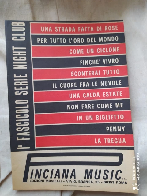 1° FASCICOLO SERIE Night Club - Album Vintage (1969) - 11 Spartiti Aa ...