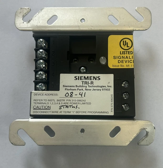 SIEMENS TRI-R ADDRESSABLE Interface With Relay Fire Alarm 500-896224 ...
