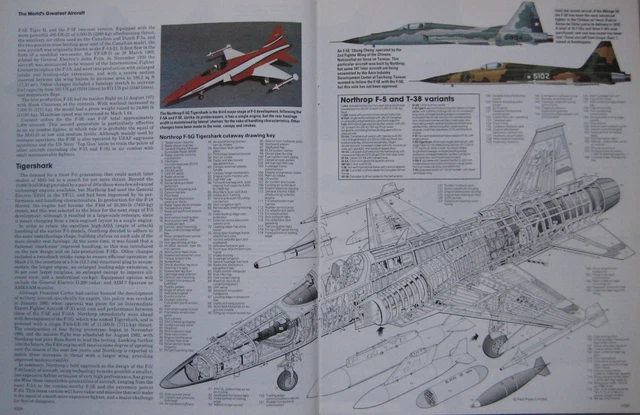ENCYCLOPEDIA OF AIRCRAFT Issue 52 Northrop F-5 & F-5E Tigers cutaway ...