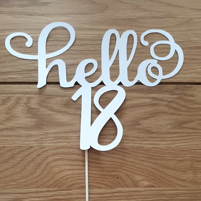 HELLO 18 CAKE Topper - many colours available £3.00 - PicClick UK