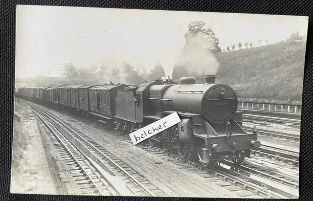 C1930 WHITMORE TROUGHS LMS 13030 Goods Train Staffordshire RP Postcard ...