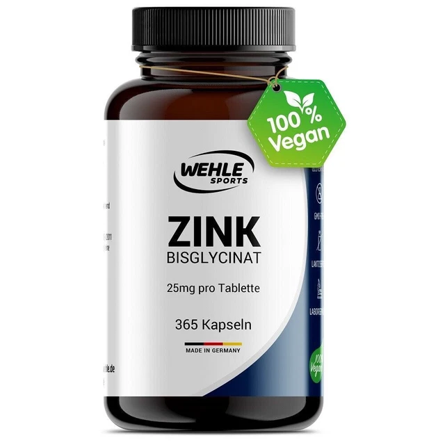 ZINK 365 STÜCK 25mg pro Tabletten Zink-Bisglycinat Zink Chelat Haut Haare Nägel* EUR 16,99 ...
