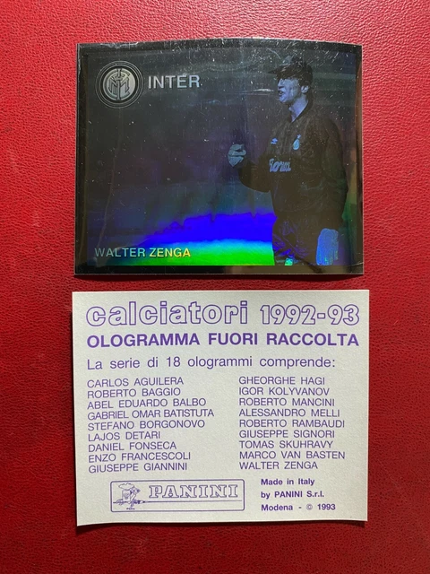 CALCIATORI 1992-93 ZENGA - OLOGRAMMA FUORI RACCOLTA Figurina Panini ...