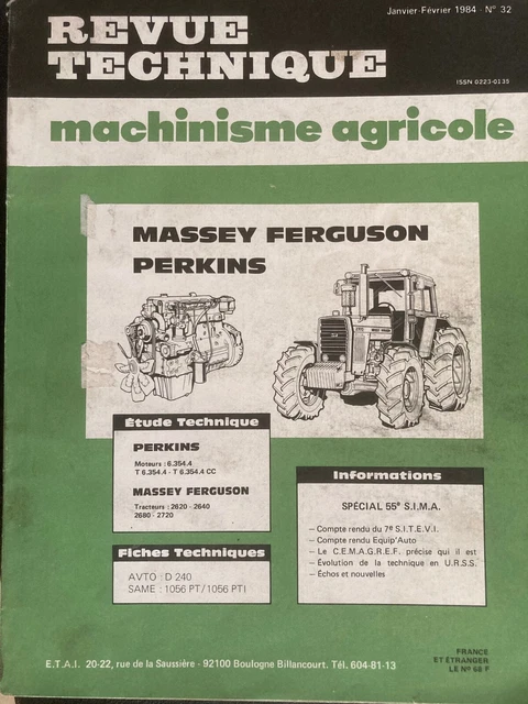 REVUE TECHNIQUE 32 Tracteur Massey Ferguson Mf 2620 2640 2680 2720 EUR 49,00 - PicClick FR