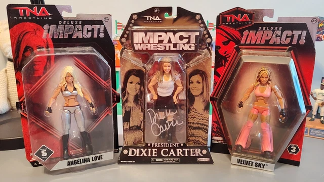 TNA DELUXE IMPACT Series 3 Velvet Sky Series 5 Angelina Love Signé ...