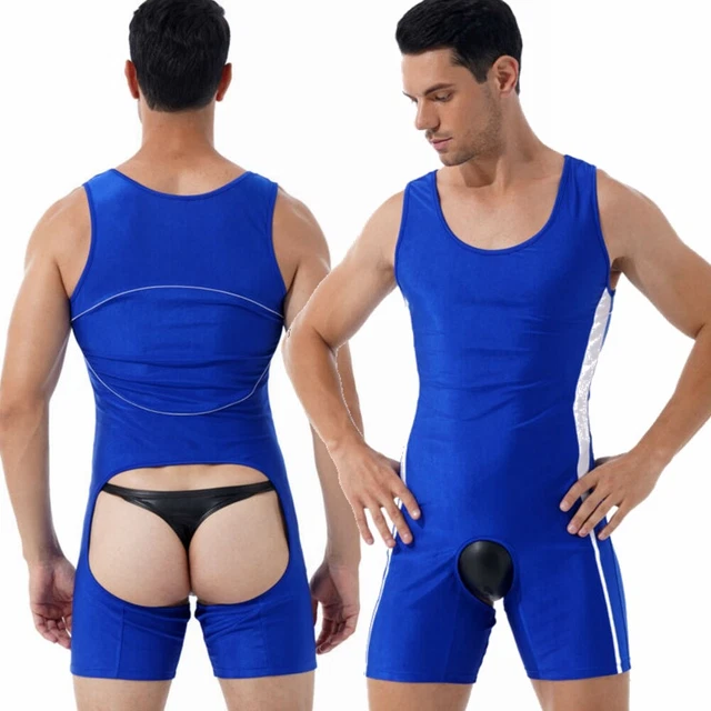 Mens Singlet Wrestling Leotard Fitness One Piece Jumpsuit Tank Top