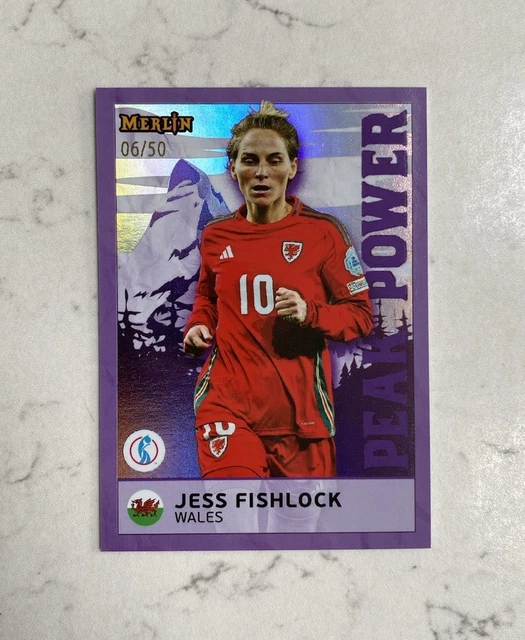 TOPPS MERLIN UEFA Womens Euro 2025 Jess Fishlock Purple /50 Peak Power ...