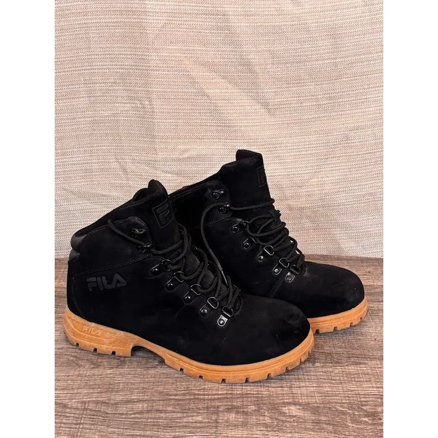FILA EDGEWATER 12 Mens Boots Black Gum Lug Sole 1HM00037-976 Size 10.5 ...