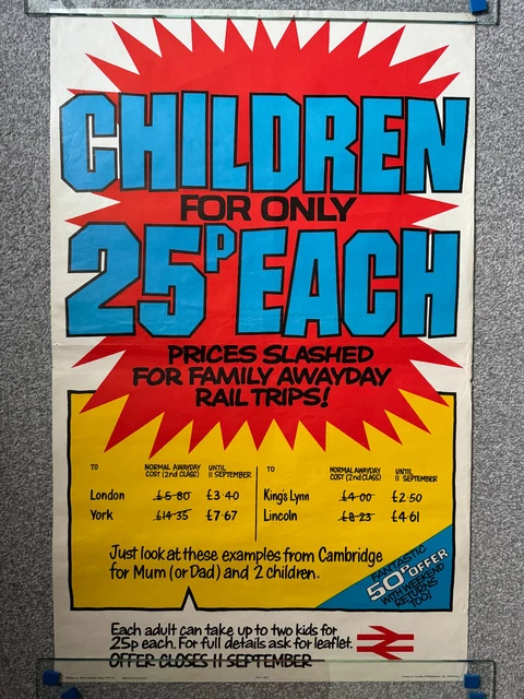ORIGINAL BRITISH RAIL/PAYTRAIN 1976 railway poster - Days out in East ...