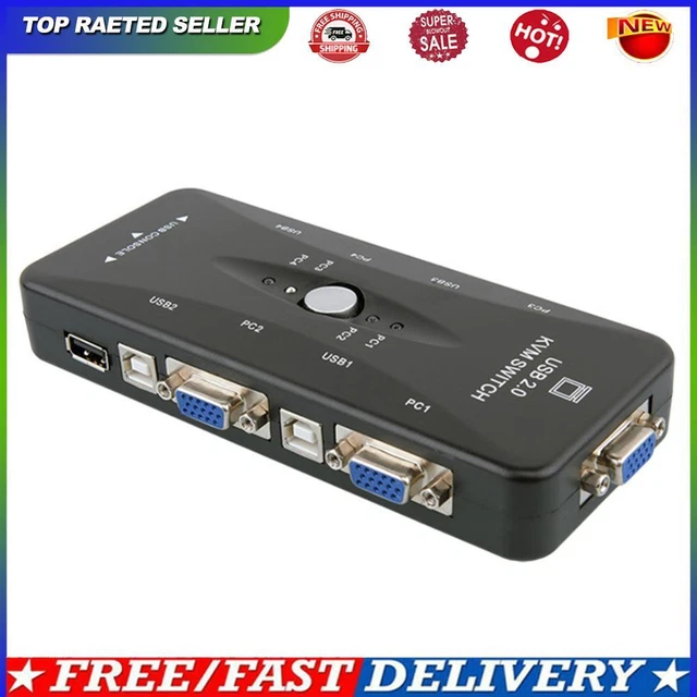 HW1702 USB KVM Switch 4 in 1 Out VGA Splitter Box for Keyboard Mice Monitor $24.09 - PicClick AU