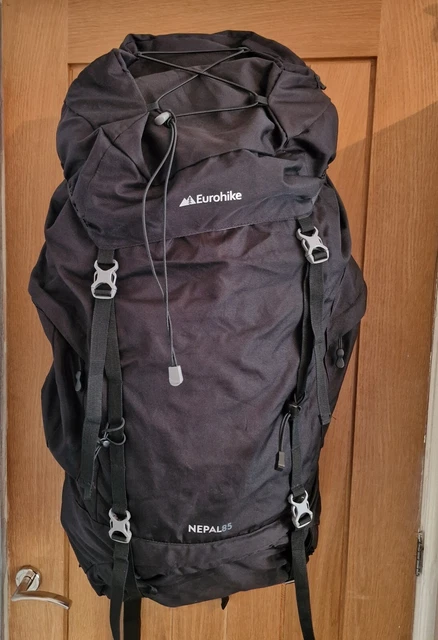 EUROHIKE NEPAL 85 Litre Rucksack Ventilated Back Panel Multiple Pockets ...