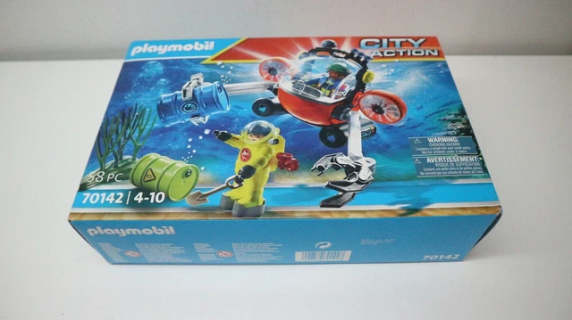 PLAYMOBIL 70142 NUMÉRO de lot plongeur city action sous-marin corail ...