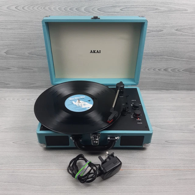 AKAI PORTABLE RECORD Player With Bluetooth A60011NB Vinyl Record Player ...
