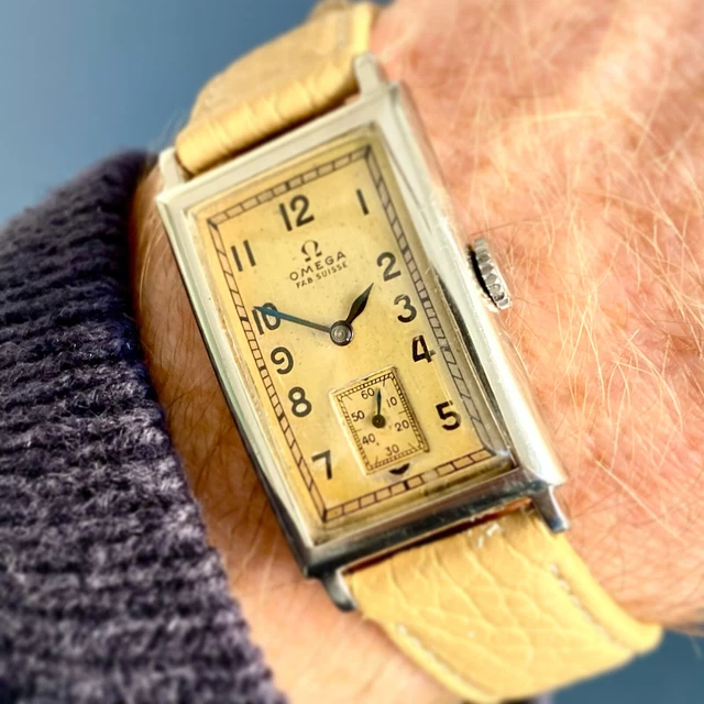 VINTAGE OMEGA T-17 ART DECO TANK 1940 rectangular manual winding EUR ...