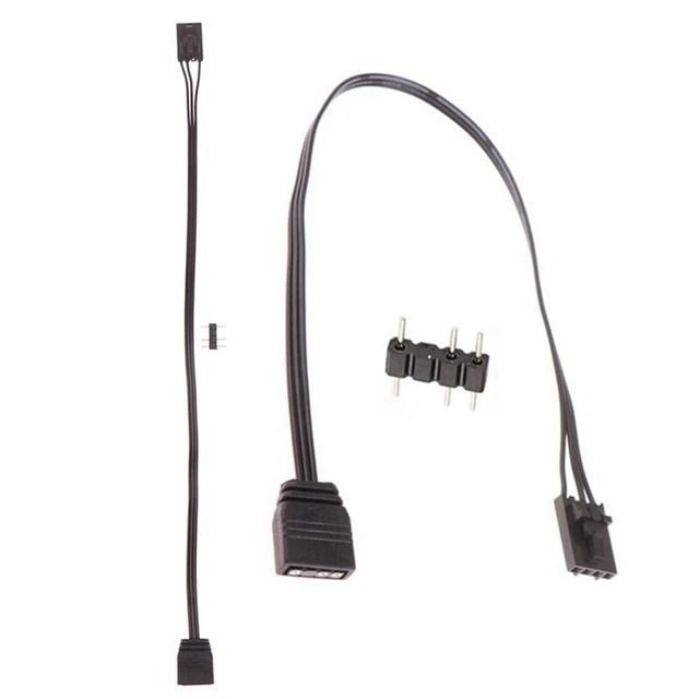 2X(2PCS FOR 4PIN RGB to Standard ARGB 3-Pin 5V Adapter Connector RGB ...