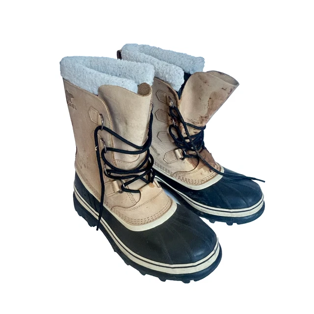 SOREL MENS CARIBOU Waterproof Buff Boots Size USA 12 £39.91 - PicClick UK