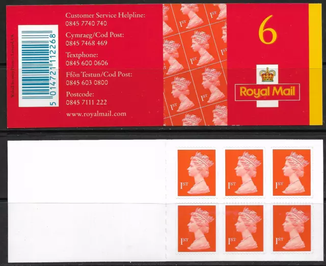 2001 MB1A BOOKLET WITH 6 X 1st SELF ADHESIVE REPRINT WITH COD POST ...