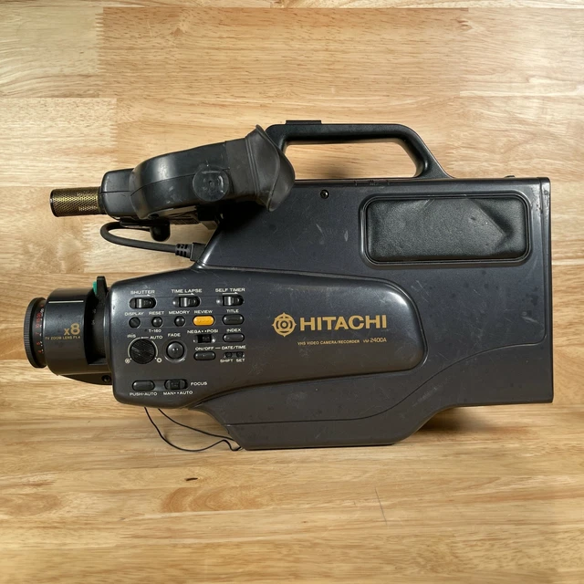 HITACHI VM-2400A BLACK Portable VHS Video Camera Recorder With 8x TV ...
