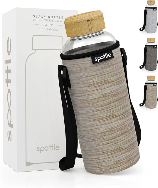 SPOTTLE GLASFLASCHE 1,5 Liter - Trinkflasche Glas 1 5 L Mit Bambus ...