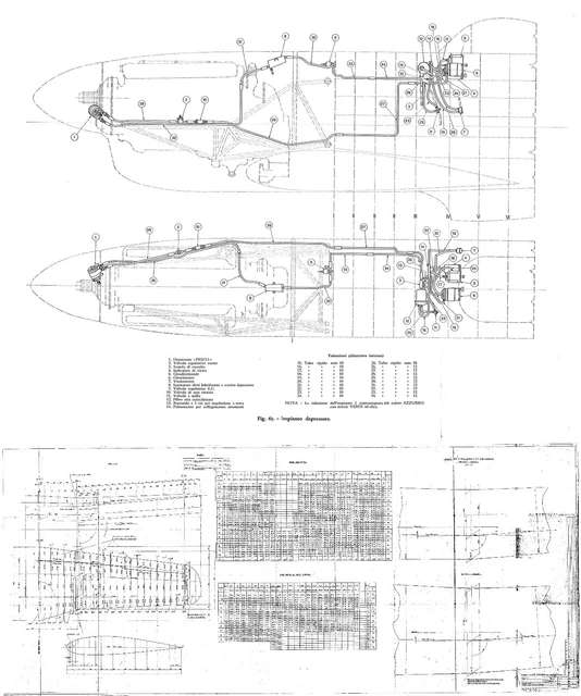 FIAT G.59 CENTAURO Trainer BLUEPRINT PLANS RARE 1940's ARCHIVE DRAWINGS ...