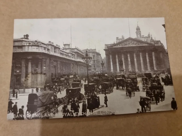 POSTCARD. LONDON. ROYAL Exchange and Bank. England. United Kingdom ...