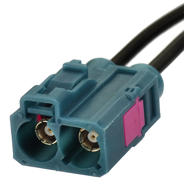 DUAL TWIN DOUBLE Fakra Female to ISO Socket Aerial Adaptor Antenna ...