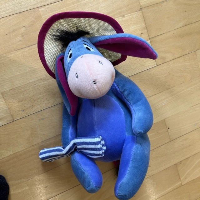 DISNEY BEACH EEYORE Soft Toy Floppy Sun Hat Towel 10” Winnie The Pooh £ ...