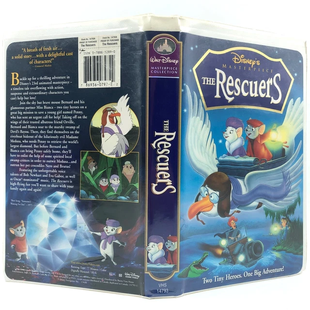 THE RESCUERS - Walt Disney Masterpiece Collection VHS 1999 Animation ...