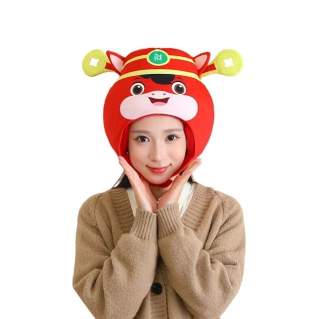 SOFT SYNTHETIC HORSE Head Cover God of Wealth Headdress Headpiece for ...