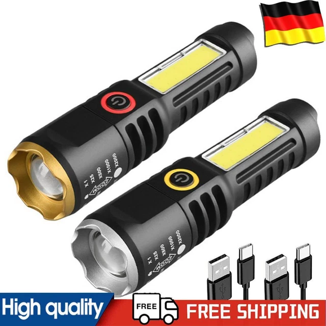WATERPROOF TORCH LIGHT Telescopic Zoom XPE COB LED Hiking Flashlight ...