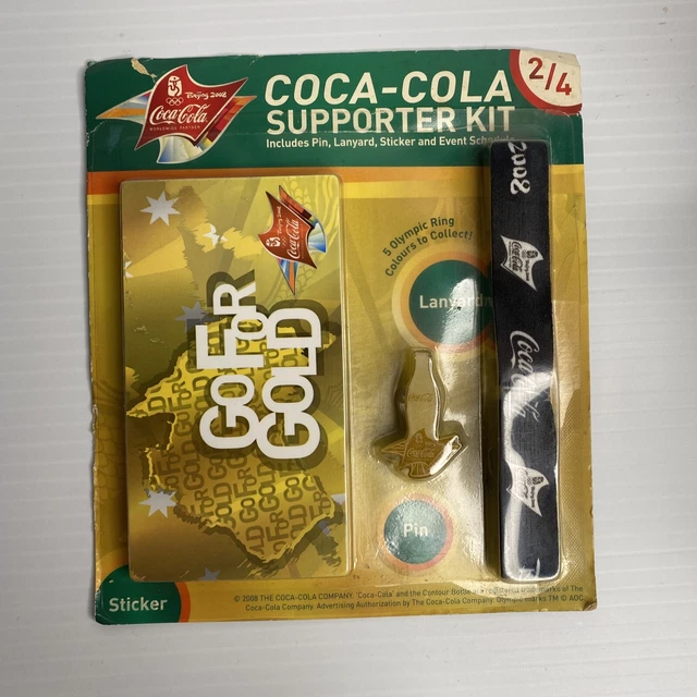 COCA COLA SUPPORTER Kit 2/4 - 2008 Beijing Olympics Black Lanyard Pin ...