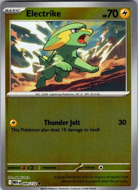 POKEMON | ME01: Mega Evolution | Electrike | 049/132 | NM Reverse Holo ...