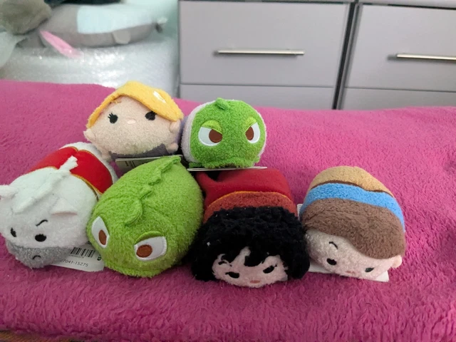 DISNEY TSUM TSUM Tangled Set of 6 Mini Plush Rapunzel, Pascal, etc RARE ...