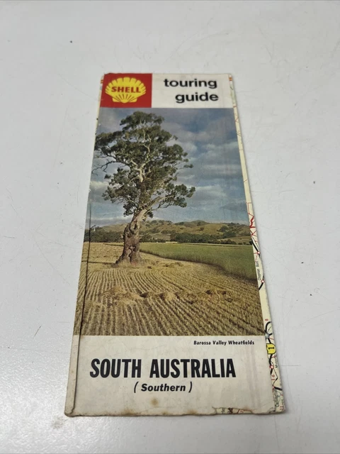 VINTAGE TOURING MAP SHELL PETROL SOUTH AUSTRALIA 1960s MANCAVE MAP CAR ...