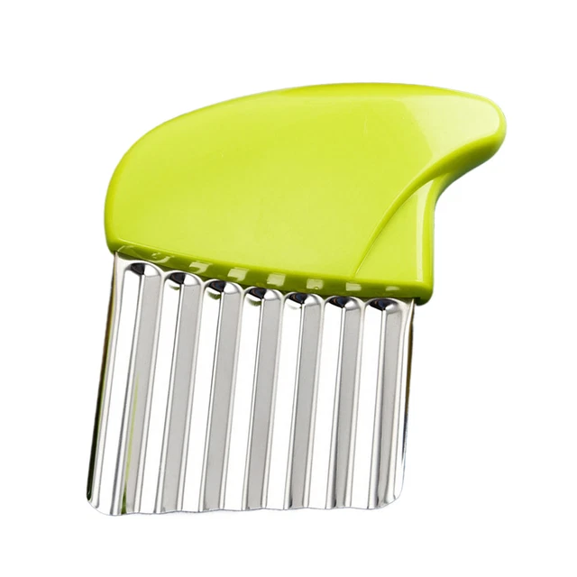 STAINLESS STEEL CRINKLE Wavy Cutter Vegetable Potato Chip French Fry ...